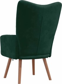Relaxační křeslo tmavě zelené samet 328053