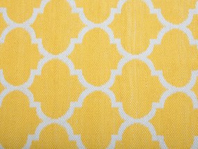 Kanárkově žlutý oboustranný koberec s geometrickým vzorem 140x200 cm AKSU Beliani
