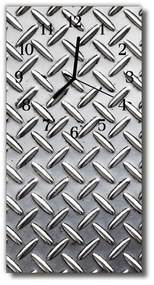 Skleněné hodiny vertikální Kovové stříbro 30x60 cm