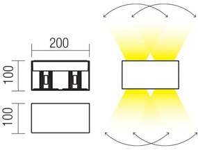 Redo 90304 - LED Venkovní nástěnné svítidlo VARY 4xLED/5W/230V 3000K IP54 hnědá