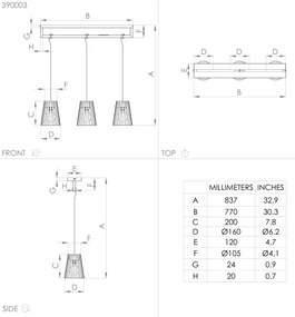 Eglo 390003 - Lustr na lanku BOGOTA 3xE27/40W/230V černá
