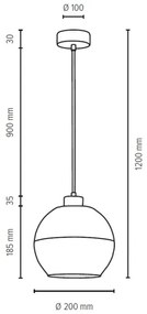 Spot-Light 1860174 - Lustr na lanku ALESSANDRO 1xE27/60W/230V