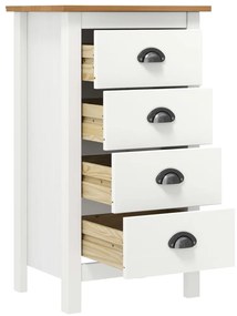 vidaXL Marketos Příborník Hill bílý 46 x 35 x 80 cm masivní borové dřevo