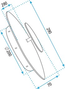Toolight Rea, Nástěnné svítidlo LED APP1270 BLACK GOLD, OSW-06583