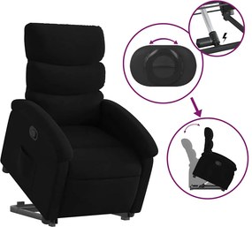 Zvedací polohovací křeslo černé textil 3203980