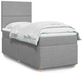 Box spring postel s matrací světle šedý 100 x 200 cm textil 3293484