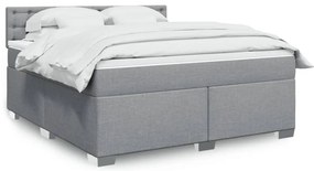 Box spring postel s matrací světle šedá 180 x 200 cm textil 3285981