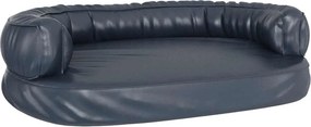 Ergonomický molitanový pelíšek pro psy modrý 88x65cm umělá kůže 171315