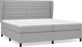 Box spring postel s matrací světle šedá 200 x 200 cm textil 3128069