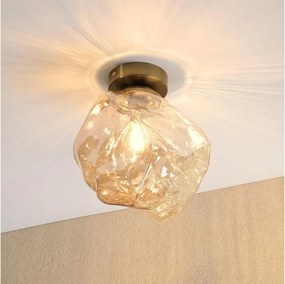 Stropní svítidlo CRISTAL 1xE14/15W/230V mosaz/kouřová béžová