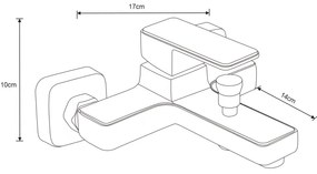 Mexen Cetus vanová baterie, zlatá, 744330-50