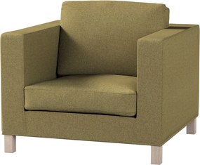 Potah na křesko IKEA Karlanda, krátký barva zelená látka pletený vzor