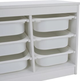 Organizér s úložnými boxy, bílá, TRIMAL