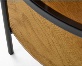 Kulatý konferenční stolek se skleněnou deskou v přírodní barvě ø 84 cm Hassel – Unique Furniture
