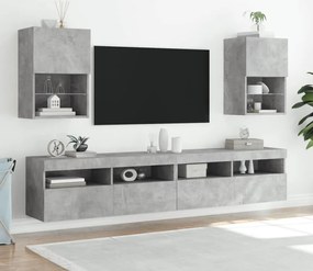 vidaXL TV skříňky s LED osvětlením 2 ks 40,5 x 30 x 60 cm [837036] Barva: Betonová šedá