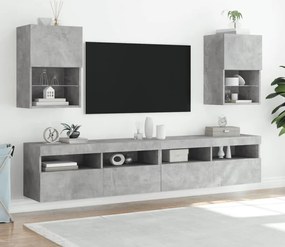 vidaXL TV skříňky s LED osvětlením 2 ks 40,5 x 30 x 60 cm [837036] Barva: šedá sonoma