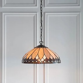 Endon 63977 - Lustr na řetězu Tiffany BROOKLYN 1xE27/60W/230V pr. 40 cm