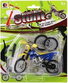 TEDDIES Prstová motorka kov/plast 12 cm / 2 barvy / Na kartě / od 3 le