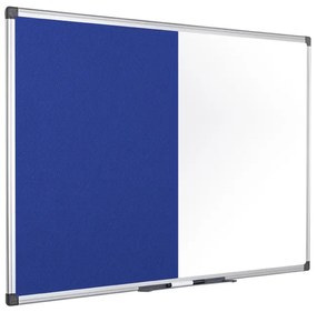 Bi-Office Popisovací magnetická tabule a textilní nástěnka, bílá/modrá, 1200 x 900 mm