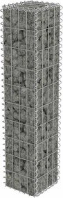 Gabionová zeď s víky z pozinkované oceli 20 x 20 x 100 cm 143575