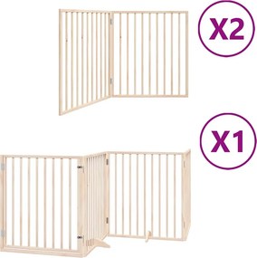 Zábrana pro psy s dvířky skládací 8 panelů 640 cm topol 3155558