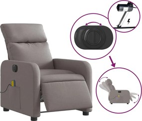 Elektrické masážní polohovací křeslo taupe textil 3206697