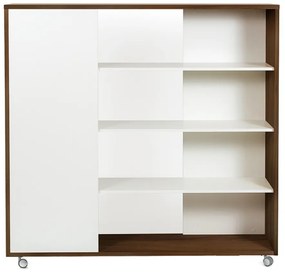 Bílá ořechová knihovna Woodman Adala II. 148 cm