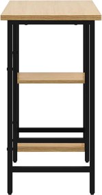 PC stůl černý a světlý dub 80 x 40 x 72 cm MDF a kov 20557