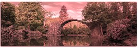 Obraz na plátně - Most v parku v Kromlau - panoráma 5246VA (120x45 cm)