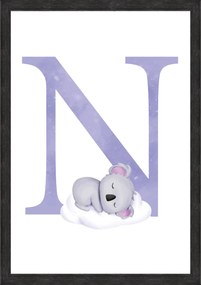 Abeceda písmena s koalou - Obraz, Plakát Velikost: A3 - 29,7x42 cm, Volba rámu: bez rámu, Písmeno: P