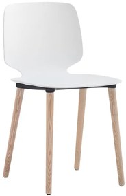 PEDRALI - Židle BABILA 2750 DS s jasanovou podnoží - bílá