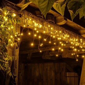 Easy Fix venkovní LED rampouchy, světelné, 300 × 50 cm, teple bílá, 114 diod, černý kabel, IP67, prodlužovací