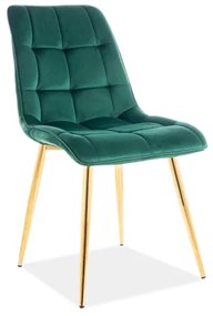Jídelní židle Charlie (tmavě zelená + zlatá). 1050315
