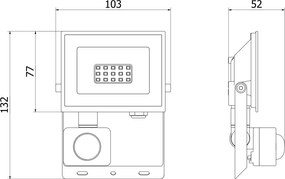 Mexen Luxpro+ LED reflektor s pohybovým senzorem, 10W, neutrální - 4000K, 1100 lm, bílá - L236-010-40-20