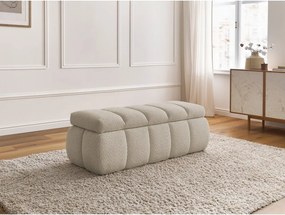 Béžová lavice z textilie bouclé – Bobochic Paris