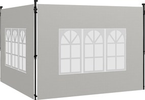 Outsunny Boční Stěny pro Zahradní Altán 3x3 m a 3x6 m, Sada 2 Stěn s Okny 293x193 cm Bílá | Aosom