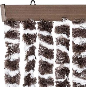 Závěs proti hmyzu hnědý a bílý 90 x 220 cm Chenille 325452