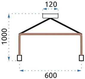 Toolight Stropní lampa závěsná lustr BOHO STRING 5 E27 APP677-5CP
