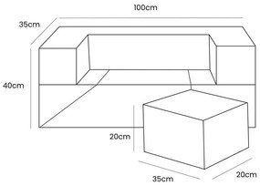 Krémové manšestrové pěnové hřiště 100x35x40 cm Montessori – Meowbaby