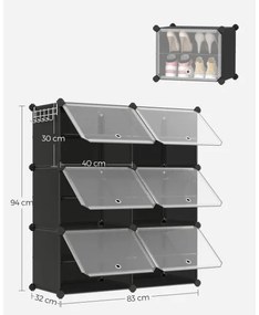 Modulární regál s přihrádkami BOXIFY černá