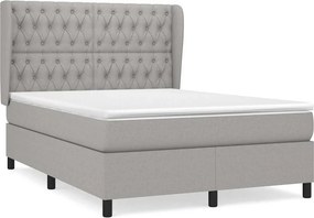Box spring postel s matrací světle šedá 140 x 190 cm textil 3128197