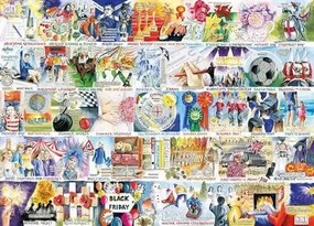 GIBSONS Puzzle Rok strávený ve Velké Británii / 1000 dílků / 68 x 49 c