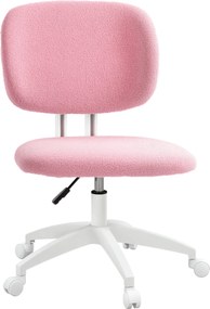 Vinsetto kancelářská židle, ergonomická pracovní židle, výškově nastavitelná počítačová židle bez opěrek, otočná židle do studijního pokoje, sametová,