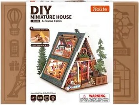 RoboTime 3D dřevěná skládačka Miniatura domečku Útulná lesní chata / 3