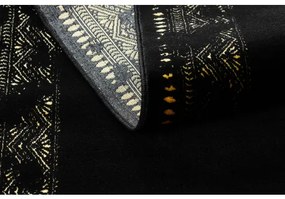 Dywany Luszczow Kusový koberec, Běhoun GLOSS moderni 408C 86 vzor rámu černý / zlato Rozměr koberce: 70 x 300 cm