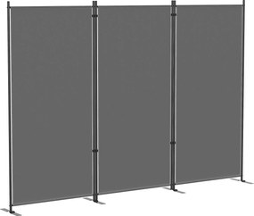 Outsunny 3dílný skládací paraván 260 x 180 cm, kovový rám, UPF 30+, do interiéru i exteriéru (zahrada, terasa) | Aosom
