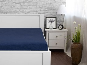 XPOSE® Froté prostěradlo Exclusive - tmavě modré 90x200 cm