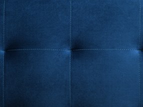 Rozkládací sedací souprava tvaru L s taburetem levostranná modrý samet ABERDEEN Beliani