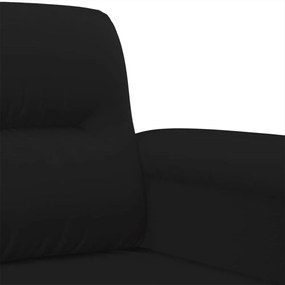 Petromila 3dílná sedací souprava s polštáři černá tkanina z mikrovlákna