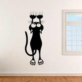 Kočka a drápky - vinylová samolepka na zeď 80x31cm
